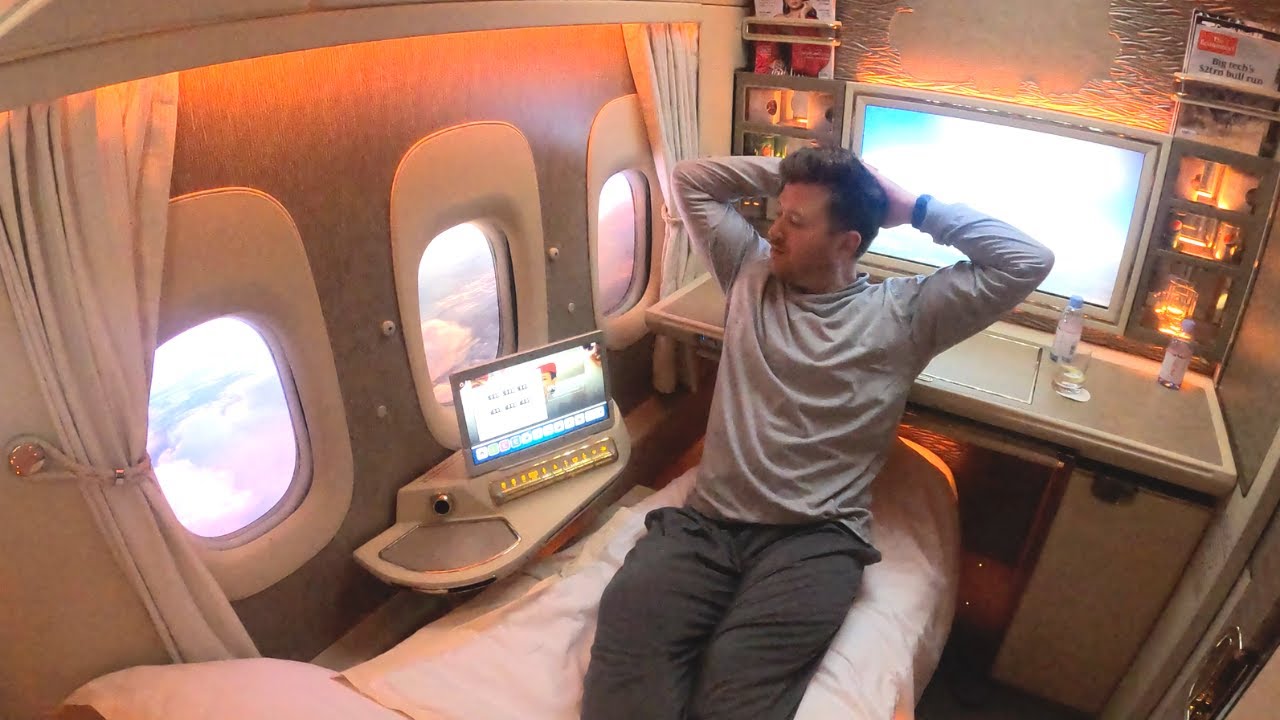 I got the Emirates first class suite to myself!