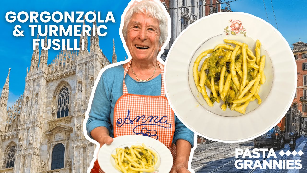 Anna makes fresh fusilli with blue cheese, courgettes and....turmeric!