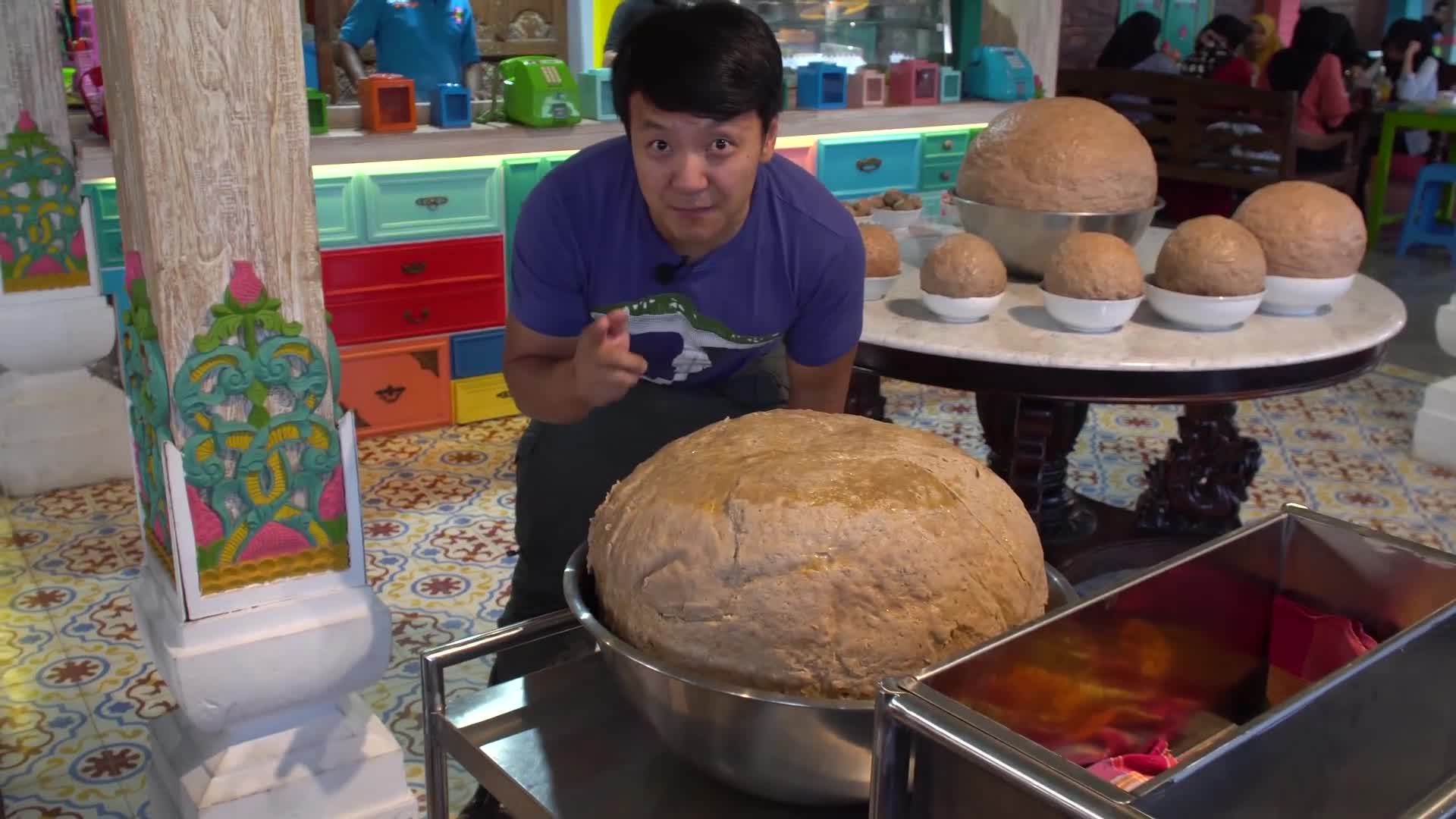 MASSIVE 100 POUND Meatball & FOOD CHALLENGE in Indonesia