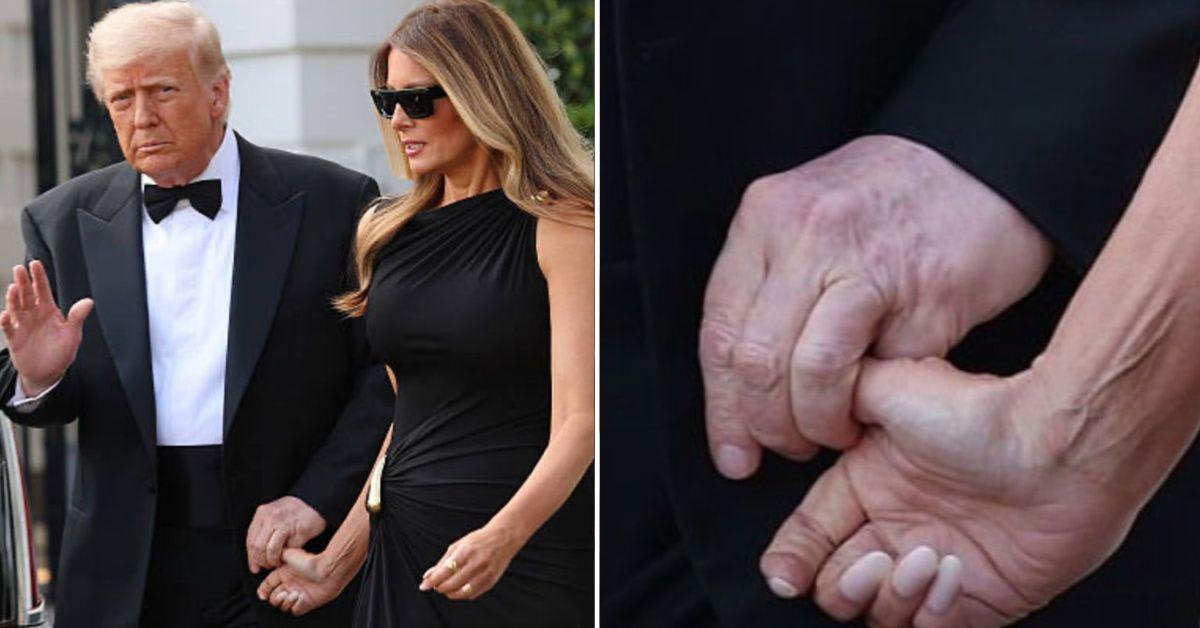 Donald Trump Awkwardly Holds Melania's Hand