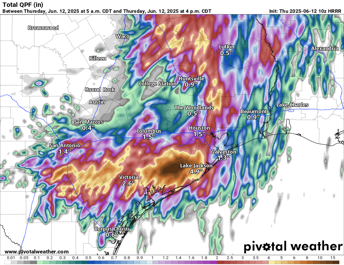 Heavy rain leads to Houston flood watch Thursday. Here's how much more ...