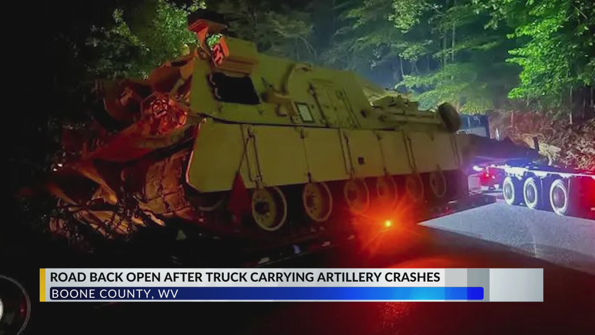 Truck carrying a tank crashes in Boone County