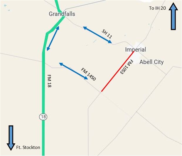 Alternative routes available after FM 1053 closed due to sink hole