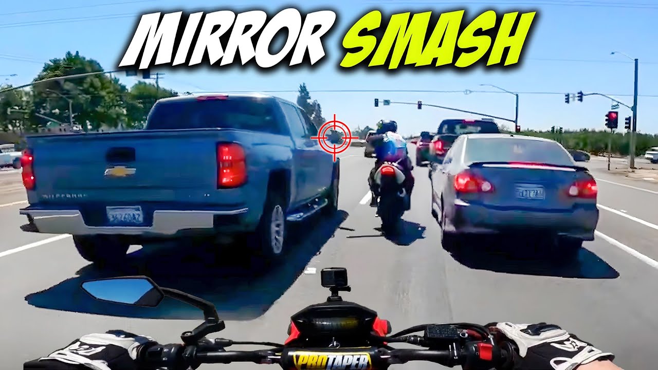 Bikers Smash Mirrors Compilation