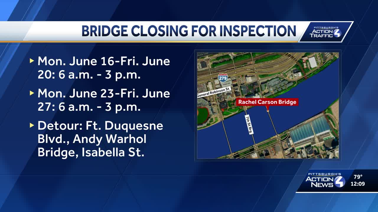 Rachel Carson Bridge Inspection: Detours posted
