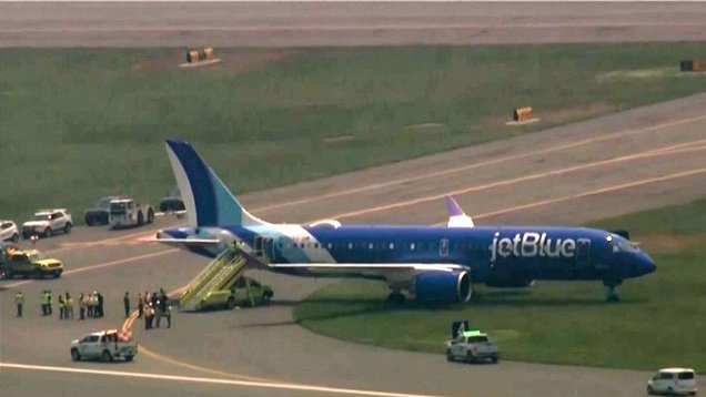 Aerial video shows how JetBlue plane skidded off runway at Boston airport
