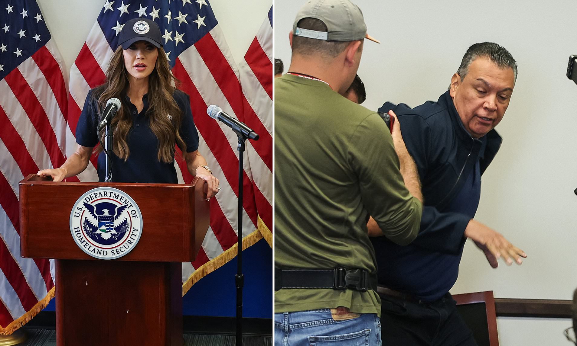 ICE Barbie Kristi Noem's LA riots press conference descends into chaos