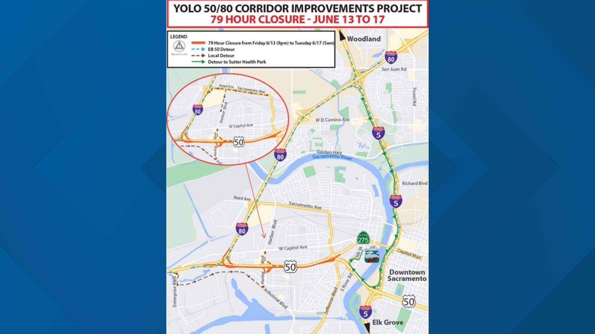 79-hour closure planned for eastbound US 50