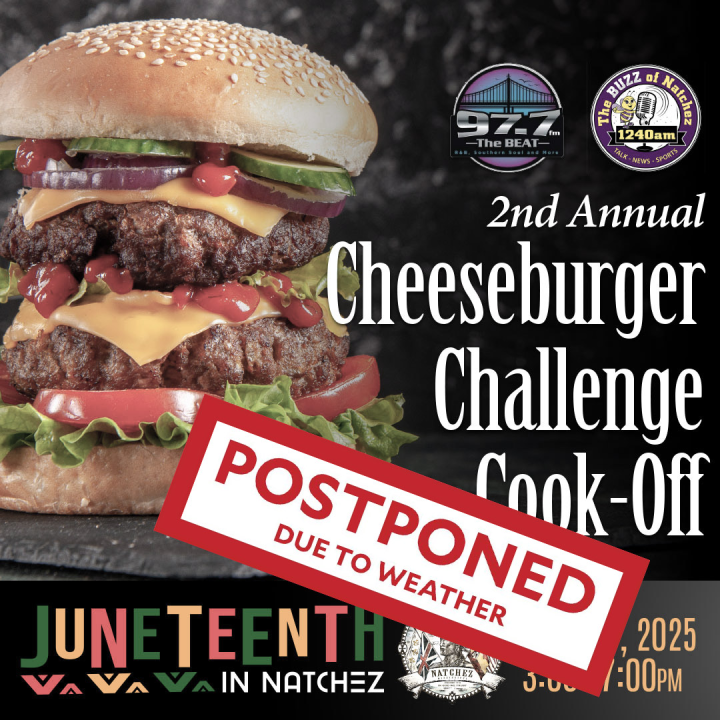 2nd Annual Cheeseburger Challenge Cook-off in Natchez has been postponed