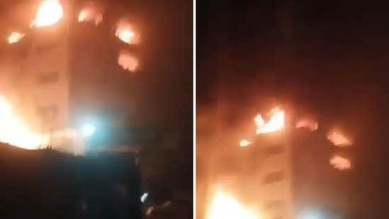 Tehran skyscraper engulfed in flames: Chilling footage of burning high ...