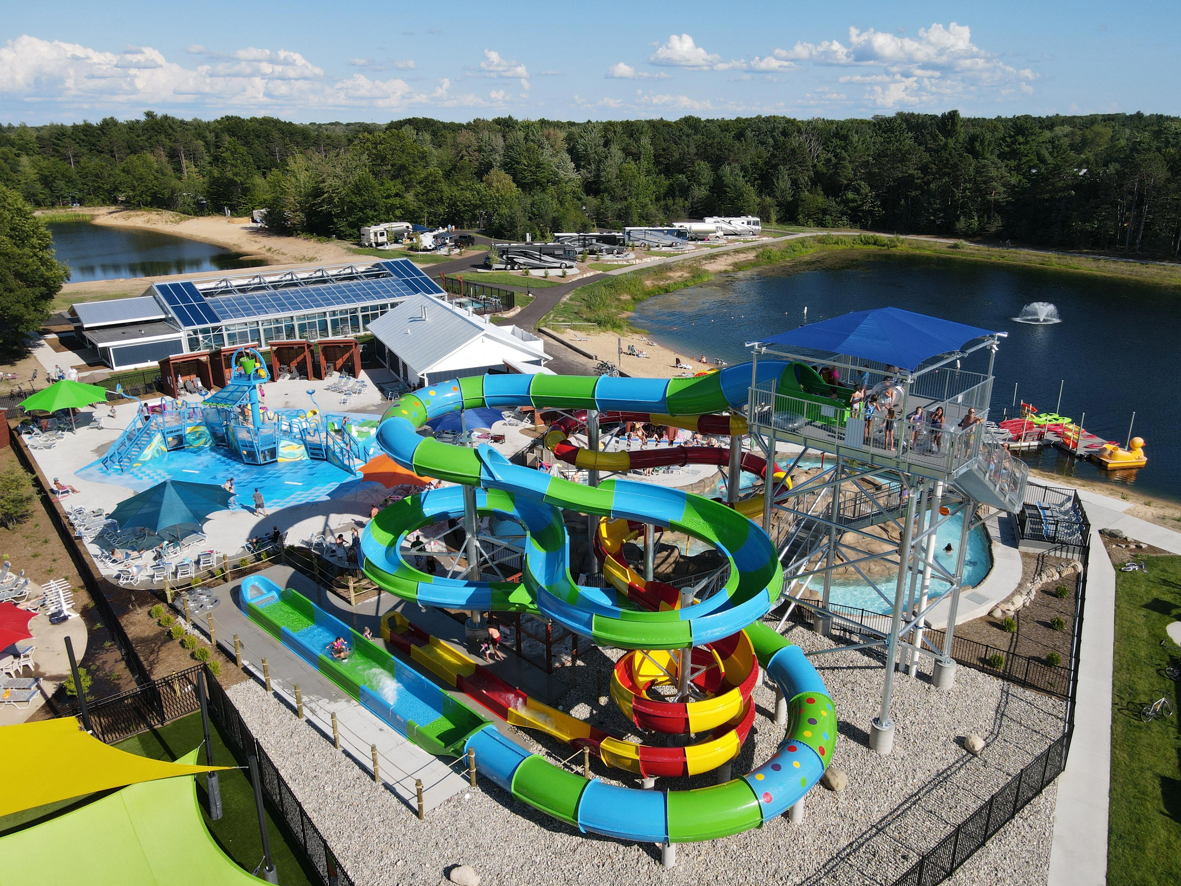 Here are 7 Michigan campgrounds with water parks, splash pads and water ...