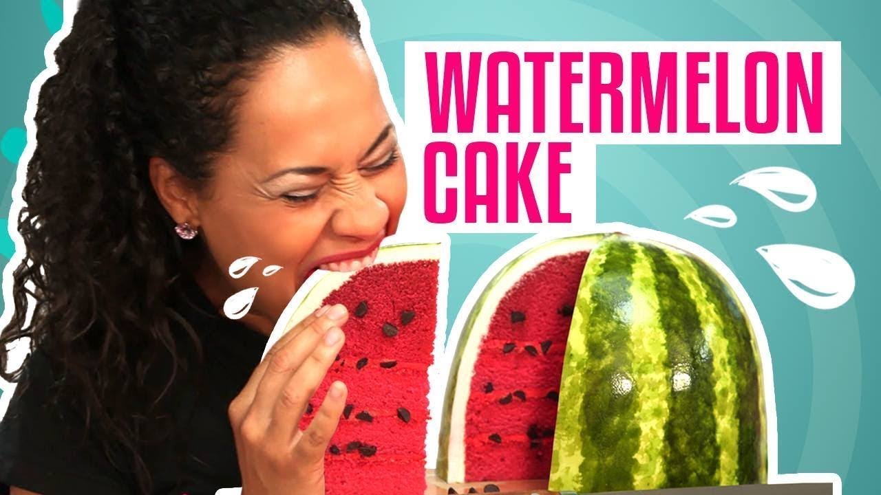 How To Make A WATERMELON out of Pink Velvet CAKE | Yolanda Gampp | How ...