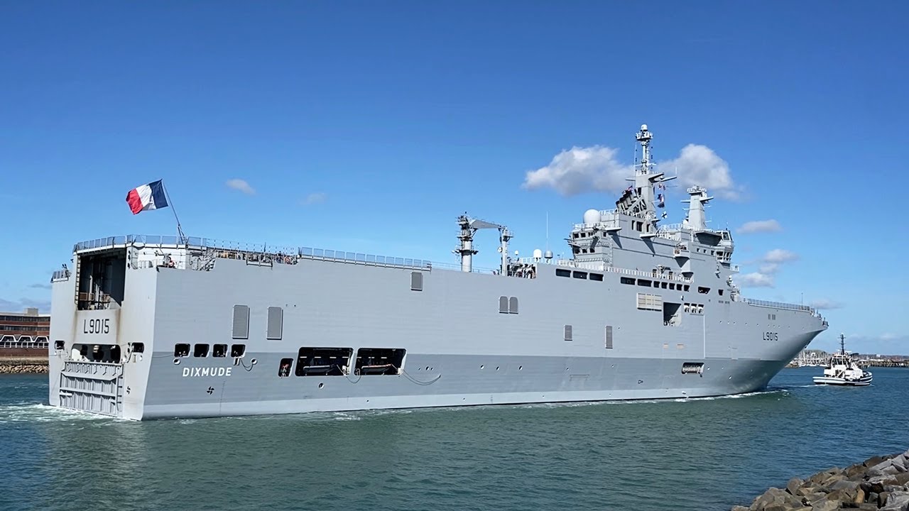 French Warship FS Dixmude Docks in Portsmouth