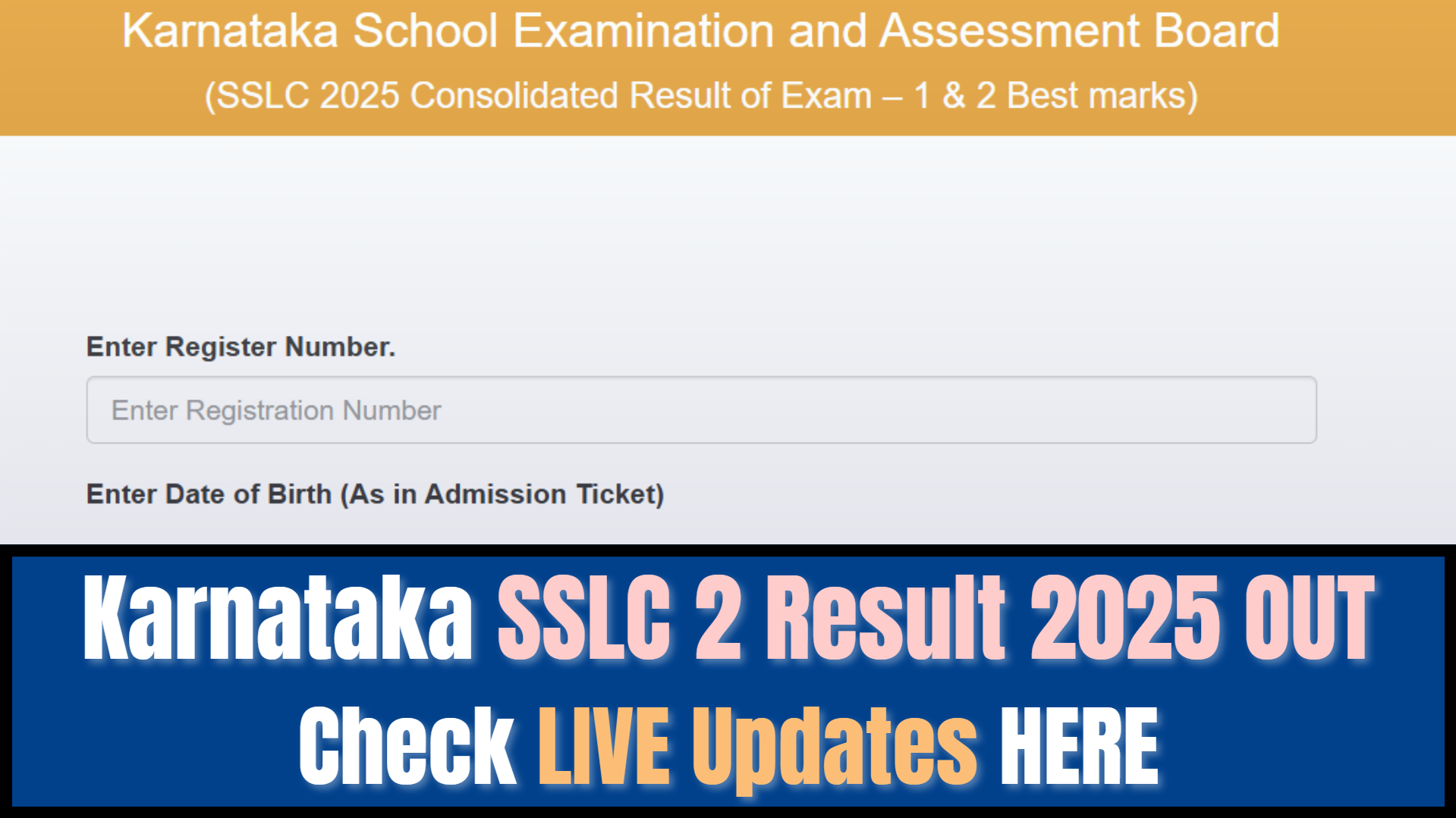 Karnataka SSLC Results 2025 Supplementary Out at karresults.nic.in ...