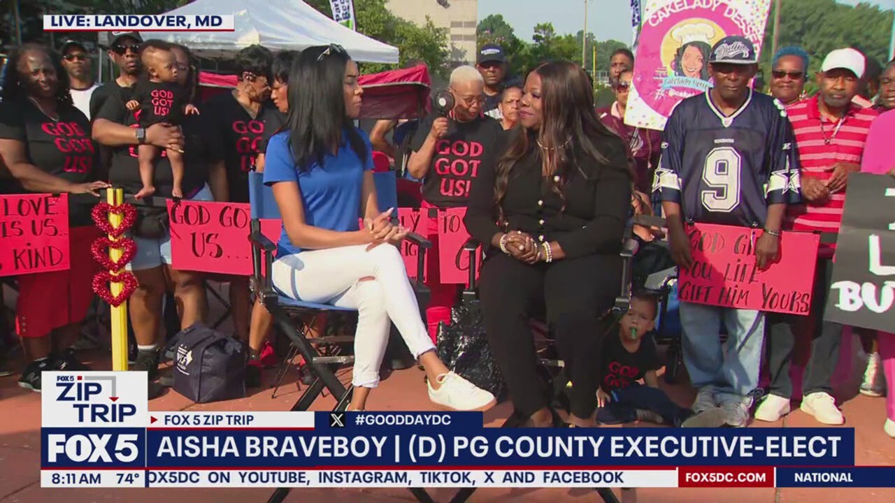 County Executive Elect Aisha Braveboy on Chief Malik Aziz at FOX 5's Zip Trip
