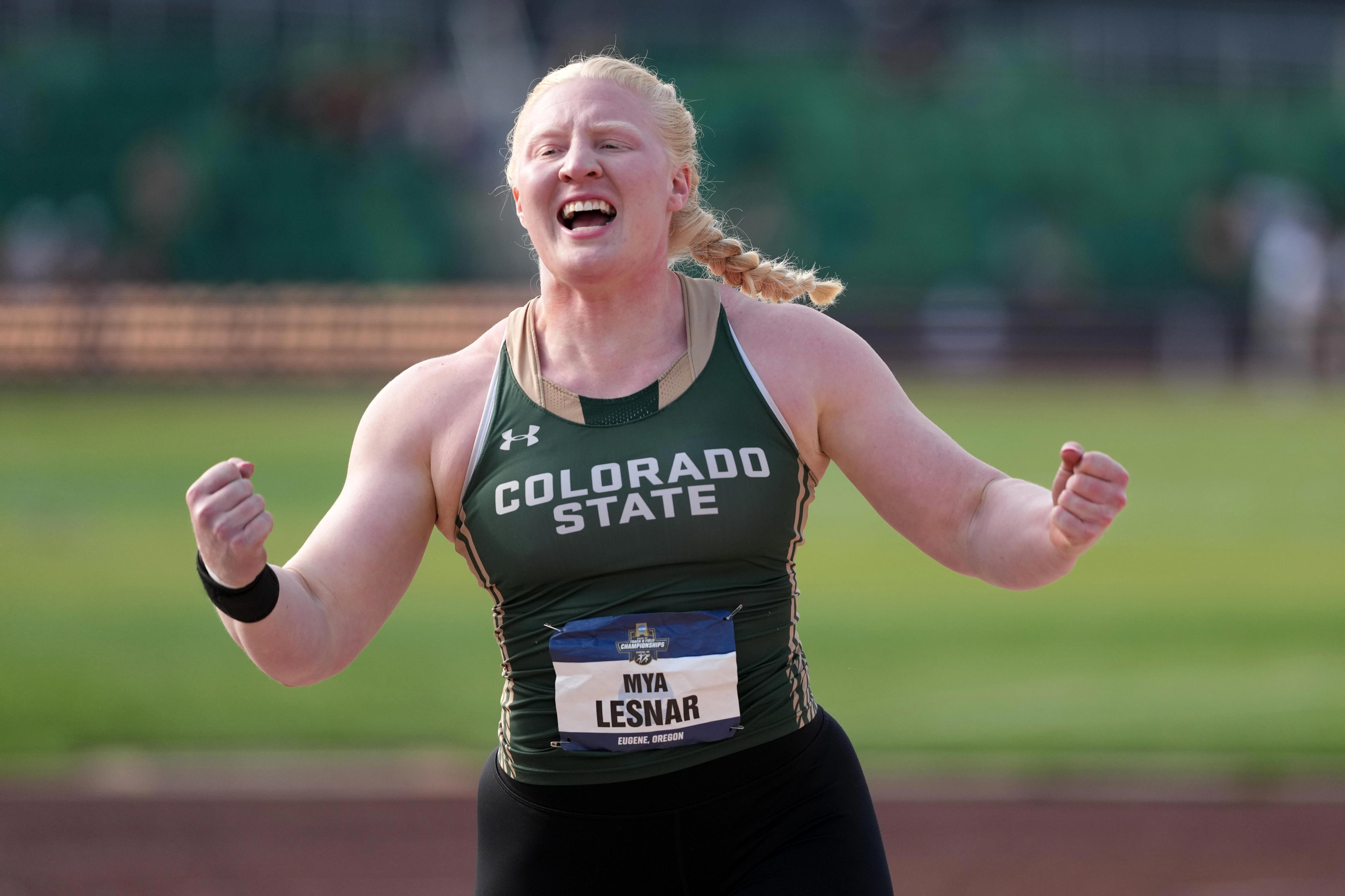 Mya Lesnar wins NCAA track and field national title in shot put