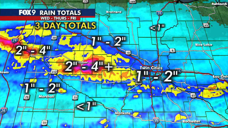 MN weather: Rainfall totals from Wednesday-Friday