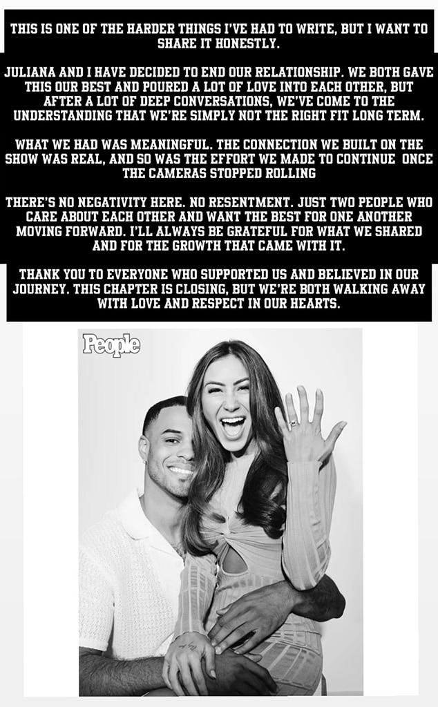 The Bachelor’s Grant Ellis & Juliana Pasquarosa Break Up