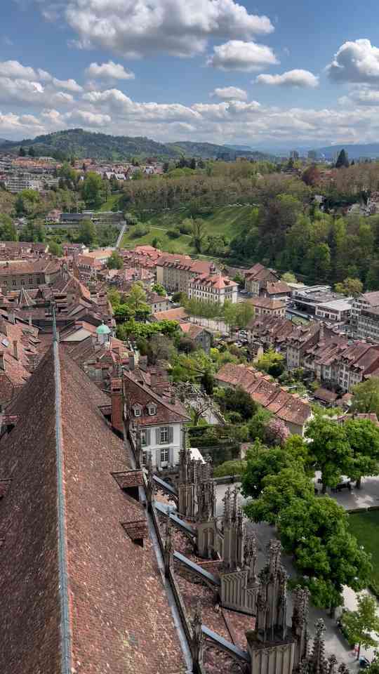 Panoramic View over Bern on a Sunny Day from the Bern Cathedral