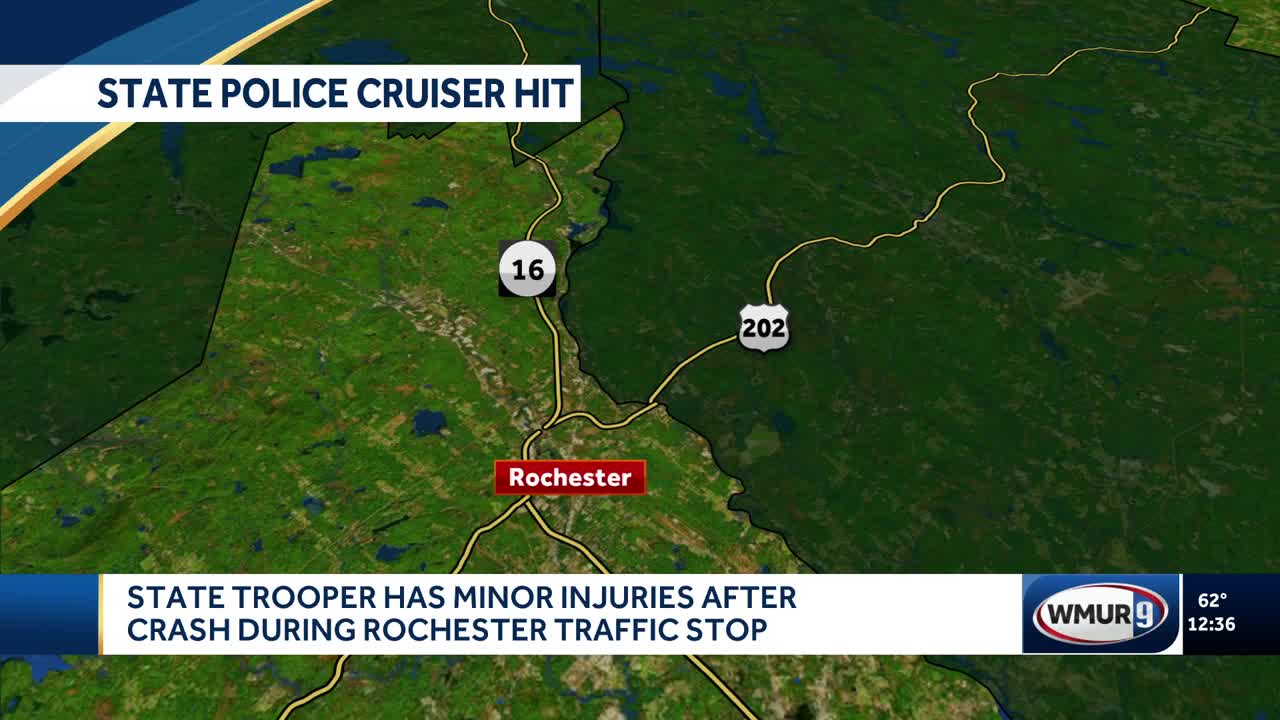 State trooper has minor injuries after crash during Rochester traffic stop