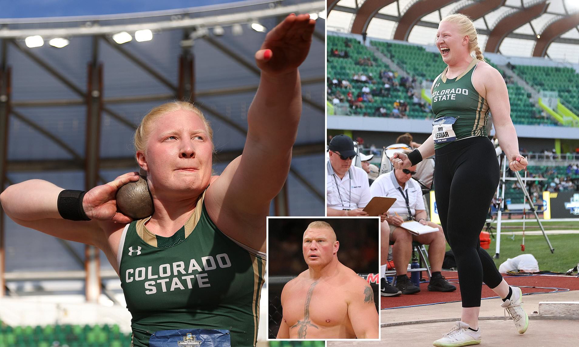 Ex-WWE and UFC star Brock Lesnar's daughter Mya stuns NCAA shot put ...