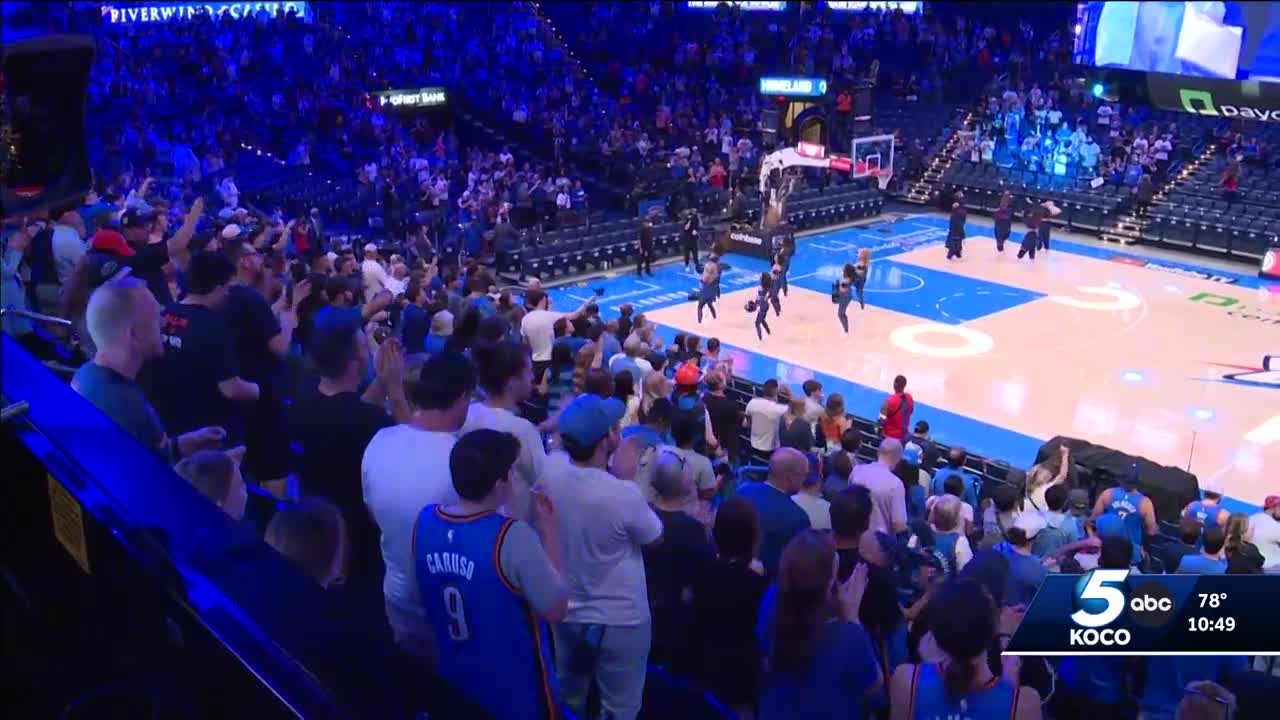 Thunder fans at 'Loud City Live' cheer on Thunder to a comeback win ...