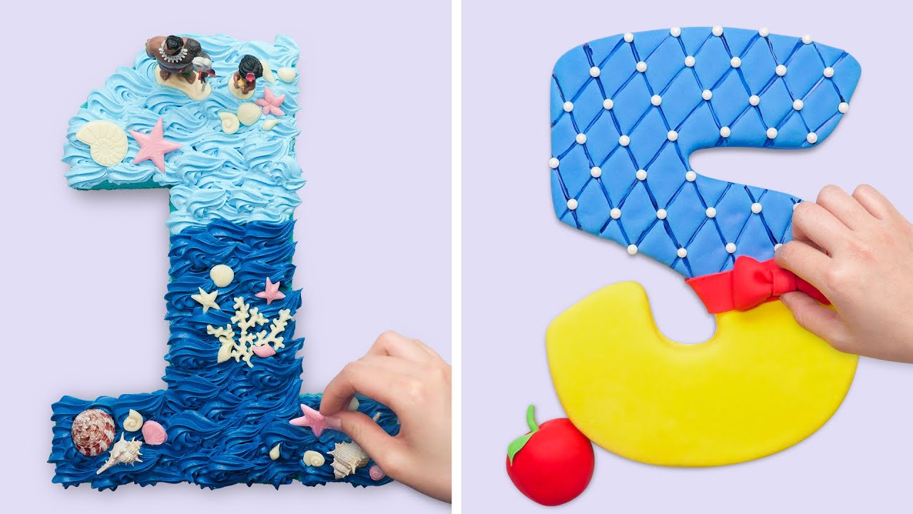 Zee-Thema 1 Taart & Sprookjes 5 Taart 🎂 | Creatieve Verjaardagscijfers