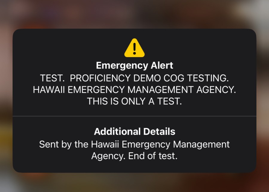 ‘No current threat to state of Hawaiʻi’: Emergency test alert issued