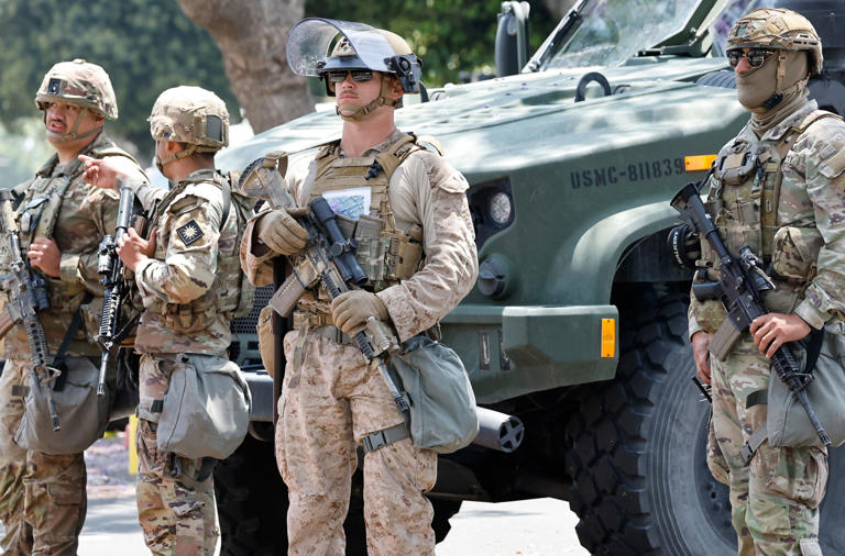 Cities prepare for ‘No Kings’ rallies nationwide as Marines arrive in ...