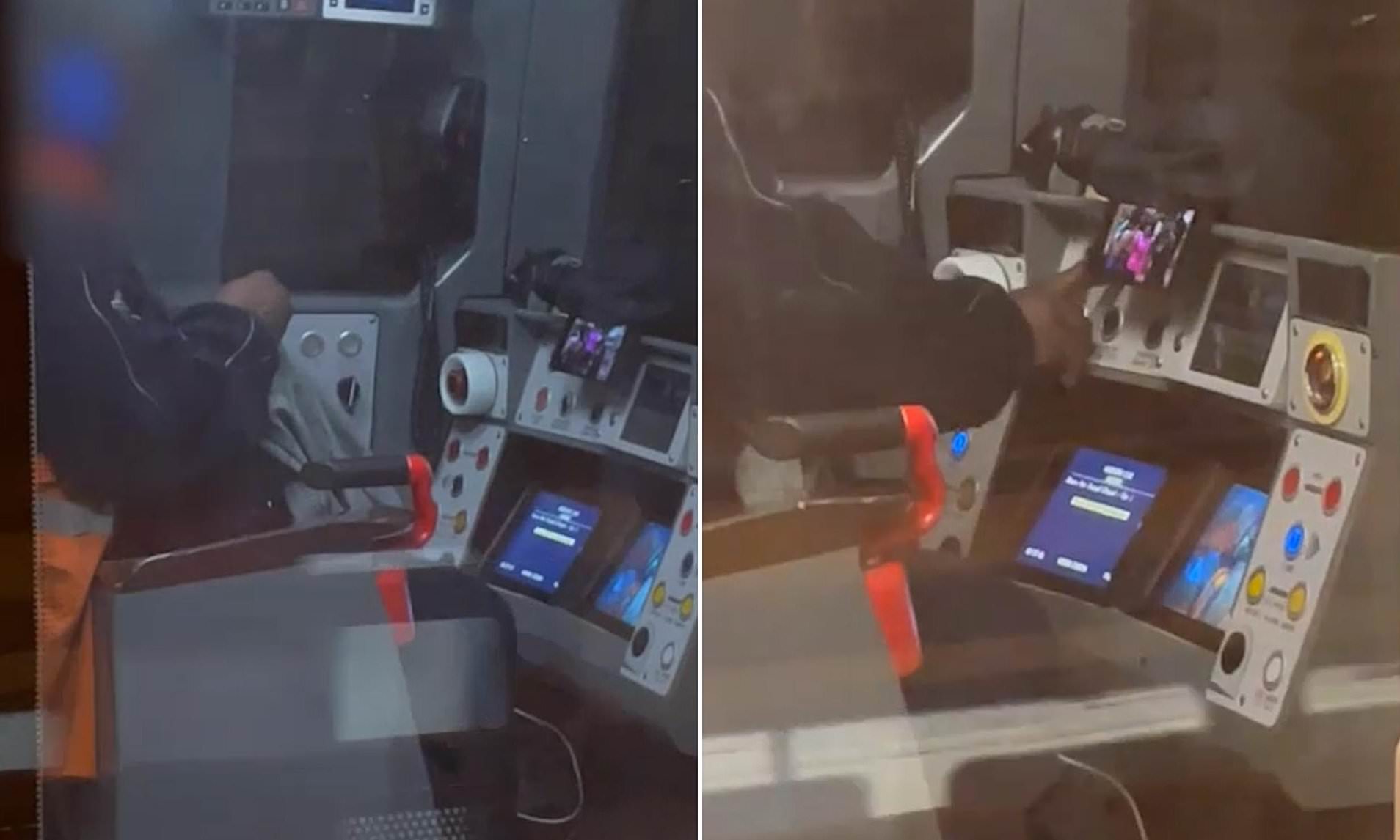 Moment Tube driver is caught KNITTING and watching videos on his phone ...