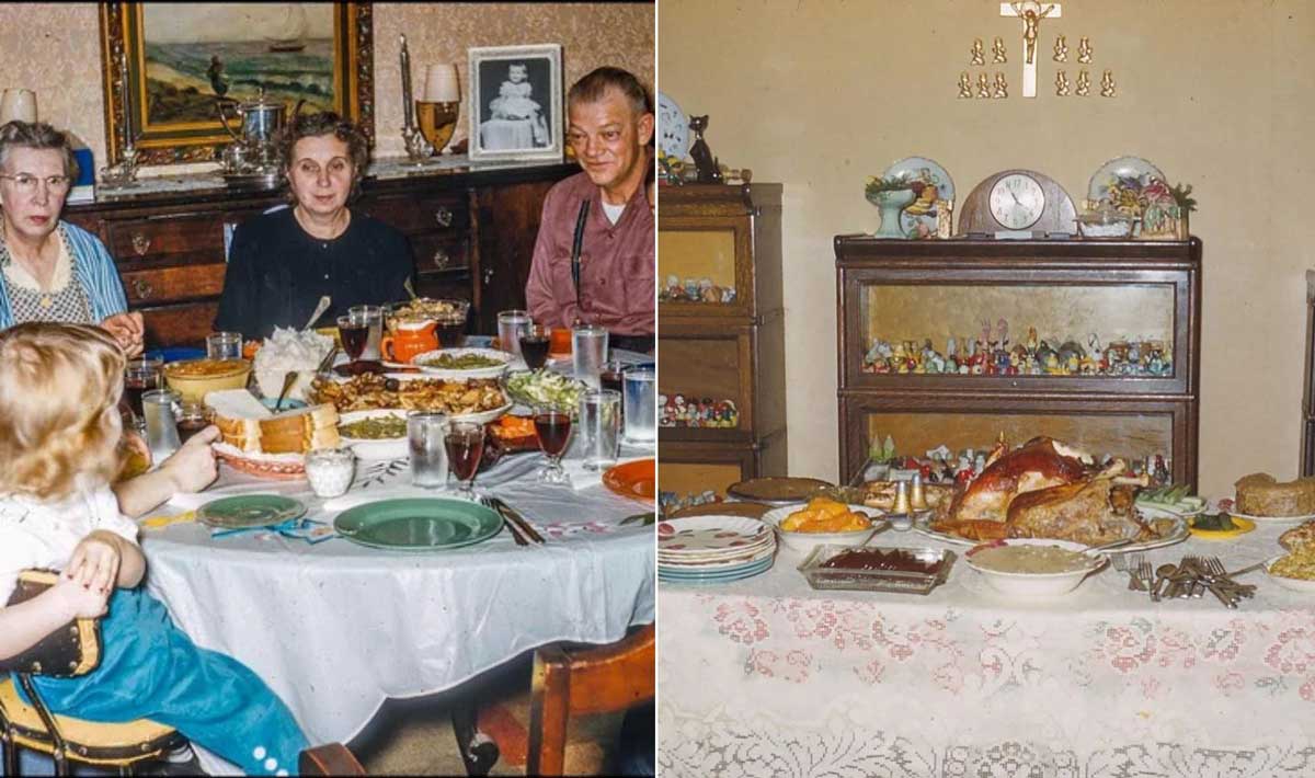 21 Vintage Photos of Family Dinner From Everyday American Homes