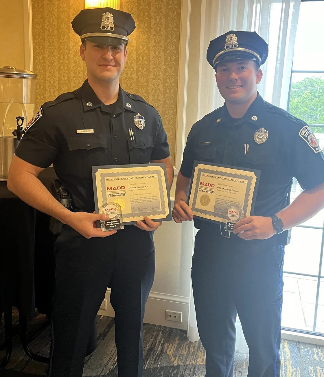 MADD honors two Bridgewater police officers for OUI enforcement