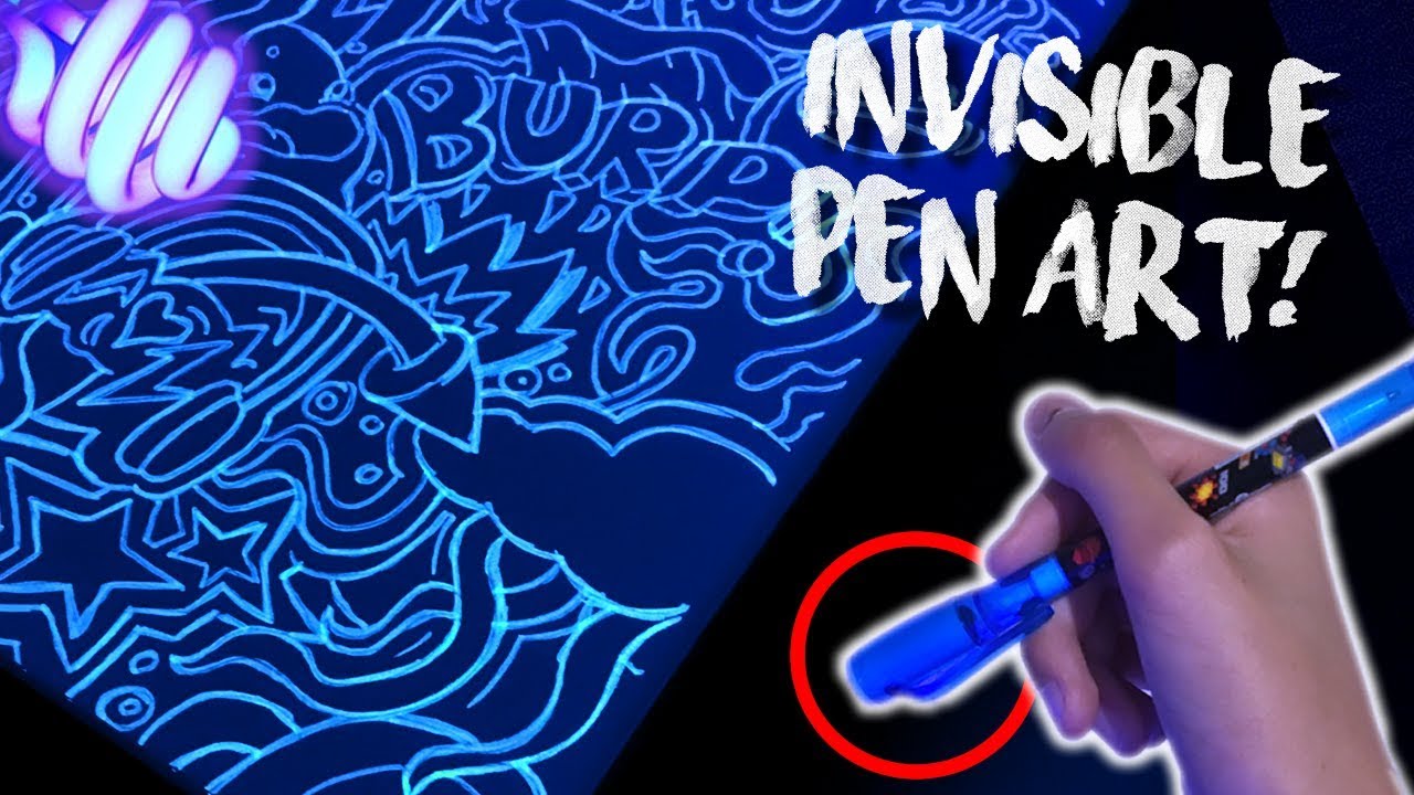 Epic Glow Pen Doodle! 🖊️ Smiggle Spy Pen Art Challenge (Invisible Ink ...