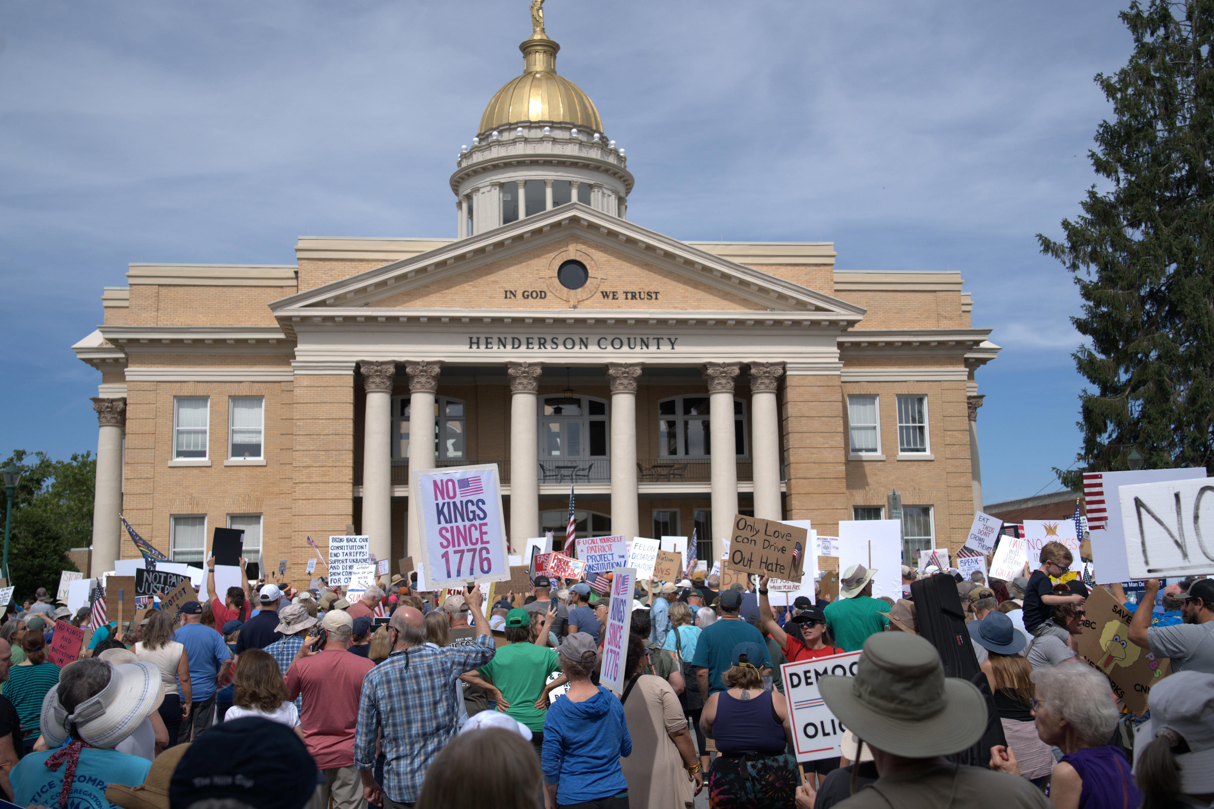 2,500 gather in downtown Hendersonville for "No Kings" protest of ...