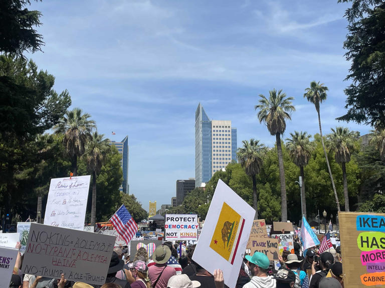 Thousands demonstrate at 'No Kings' protests in Northern California