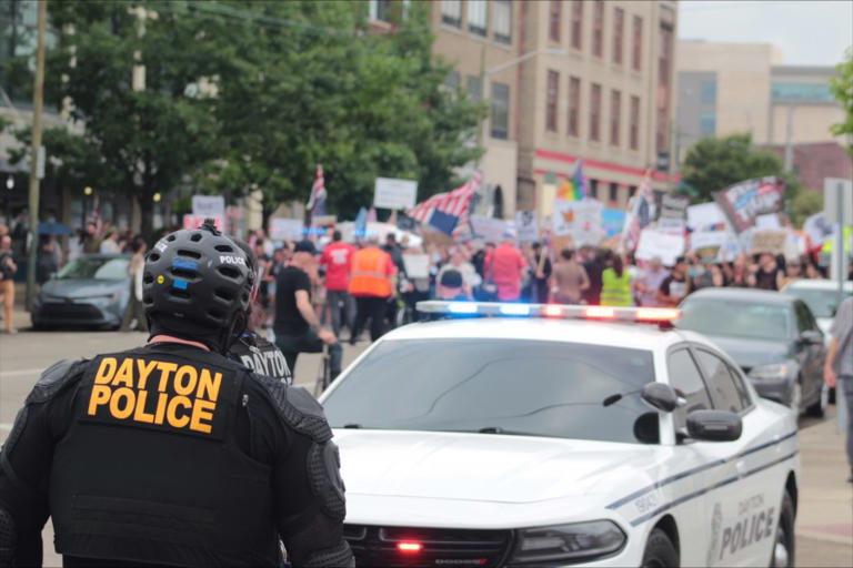 ‘No Kings’ protest begins at RiverScape MetroPark