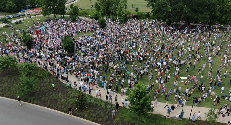 Thousands gather for ‘No Kings’ rally in Greenville