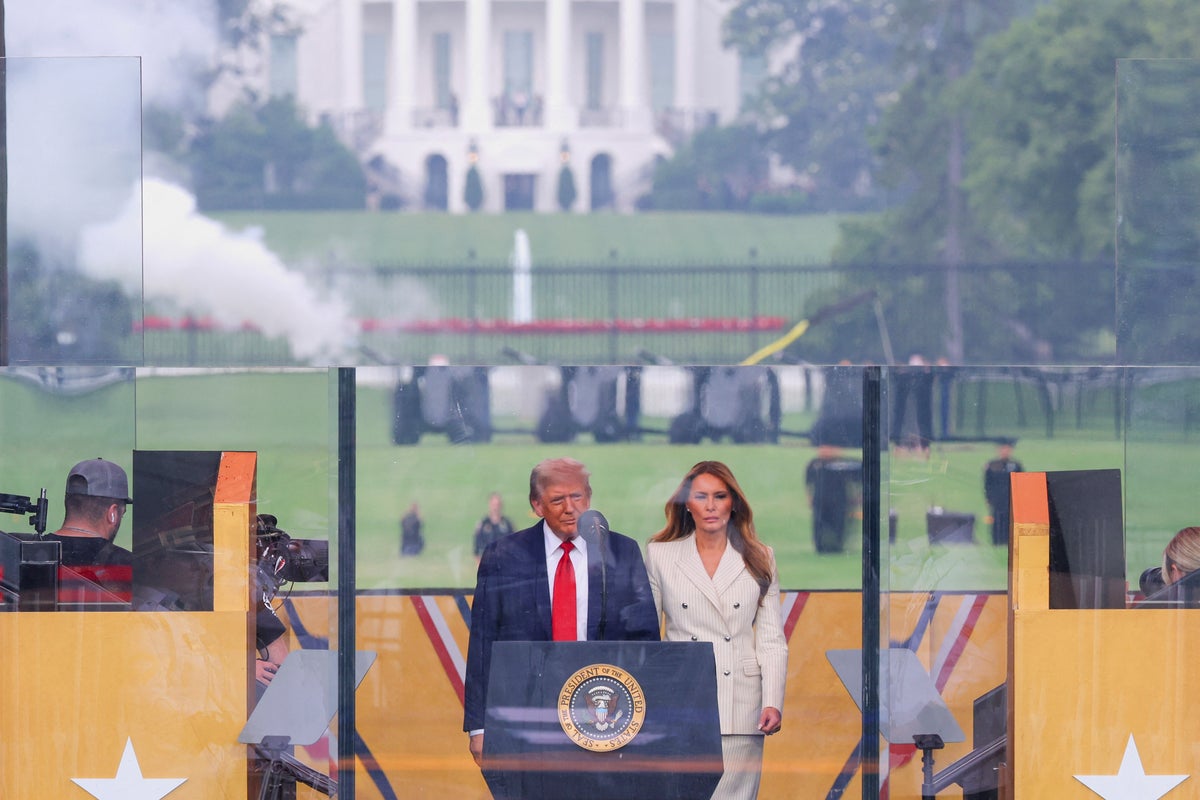 Trump military parade underway as president arrives to watch ...