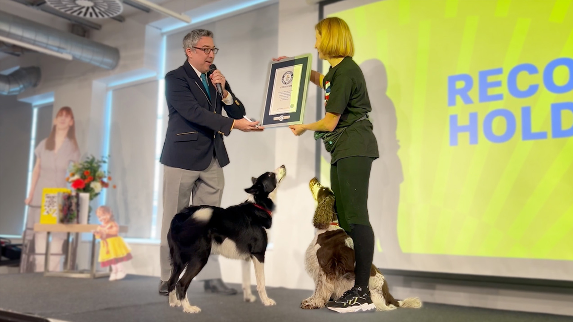 Clever dogs perform footsie weaves to break record