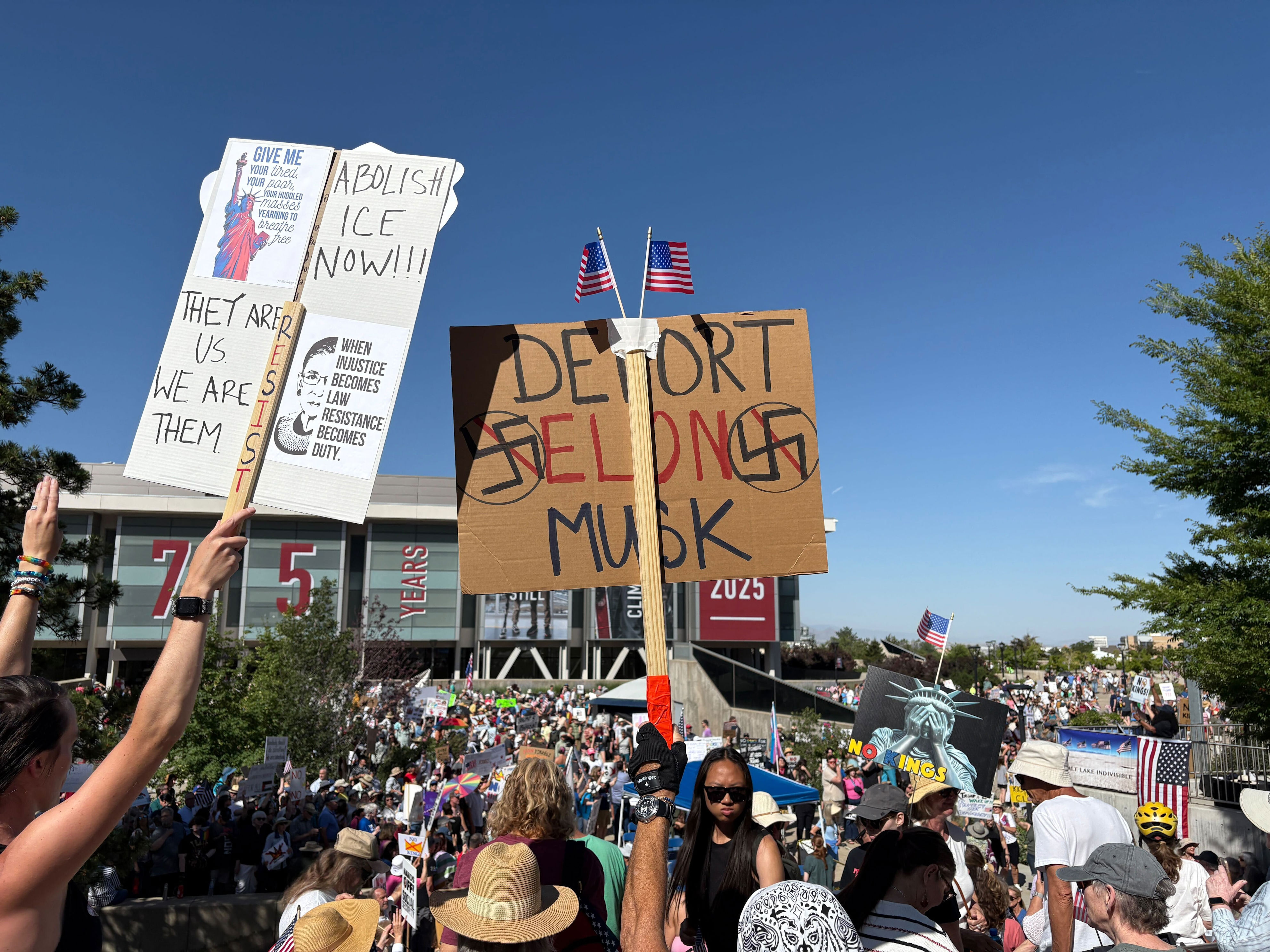 Utahns rally at ‘No Kings’ protests from Logan to Salt Lake City, St ...