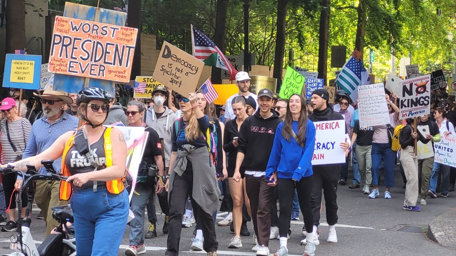 PHOTOS: ‘No Kings’ protests take shape across the Portland metro area