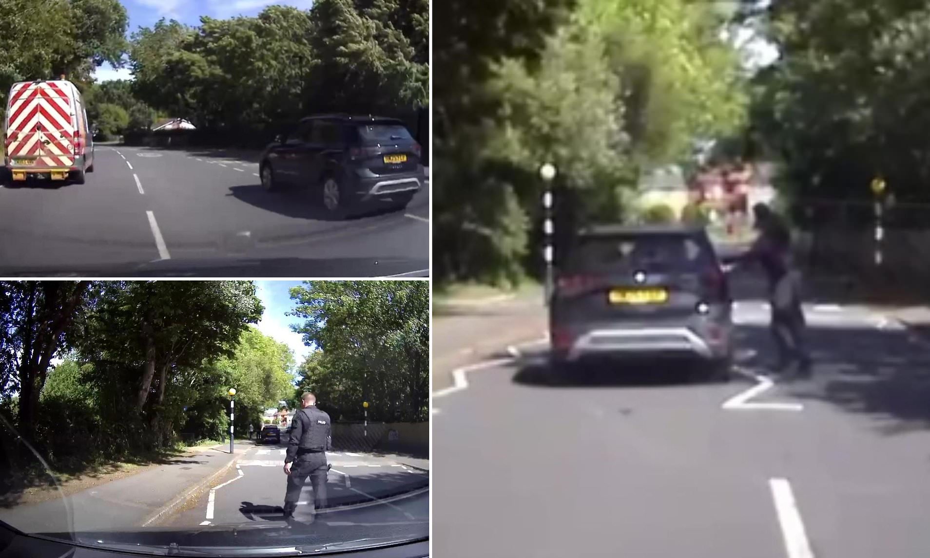 Moment raging motorist speeds past learner with crazy overtake into the ...