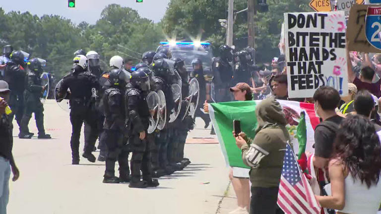 8 arrested after DeKalb police use tear gas to break up protest