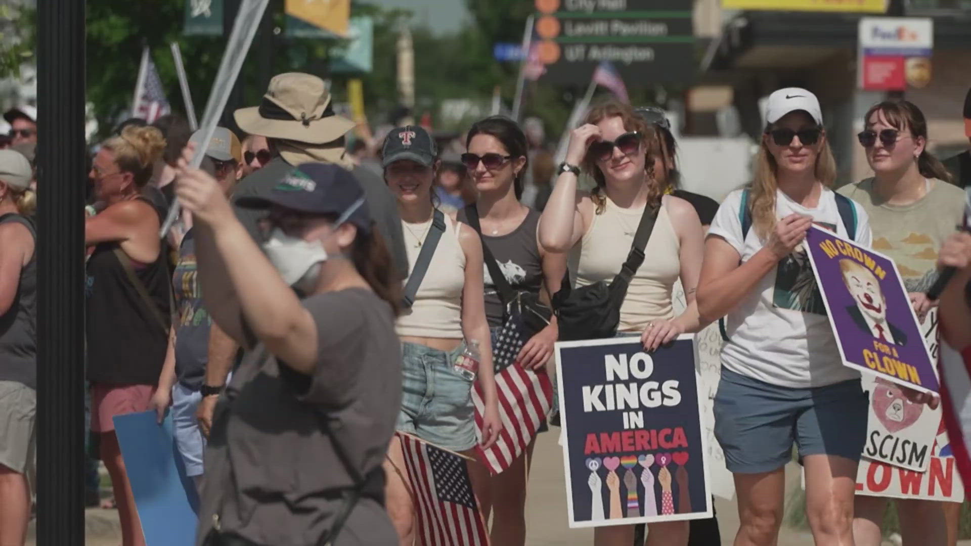 Thousands of protesters come out across Tarrant County to protest Trump ...