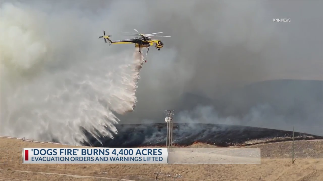 Dogs Fire burns 4,400 acres, evacuations lifted