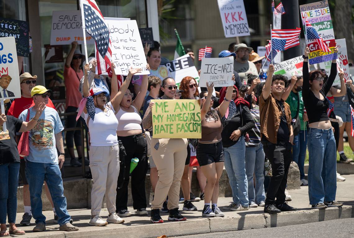 ‘No Kings' rally draws thousands to Modesto in protest of Donald Trump