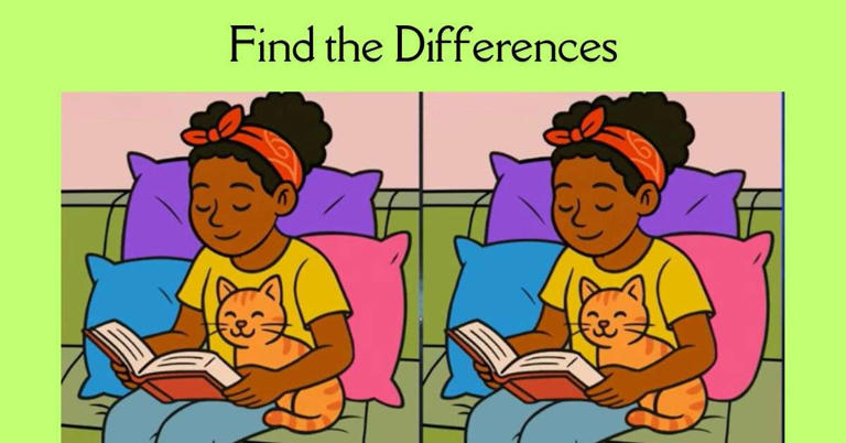 Spot the 3 Differences in Girl Reading Book Beat the 29-Second Challenge!