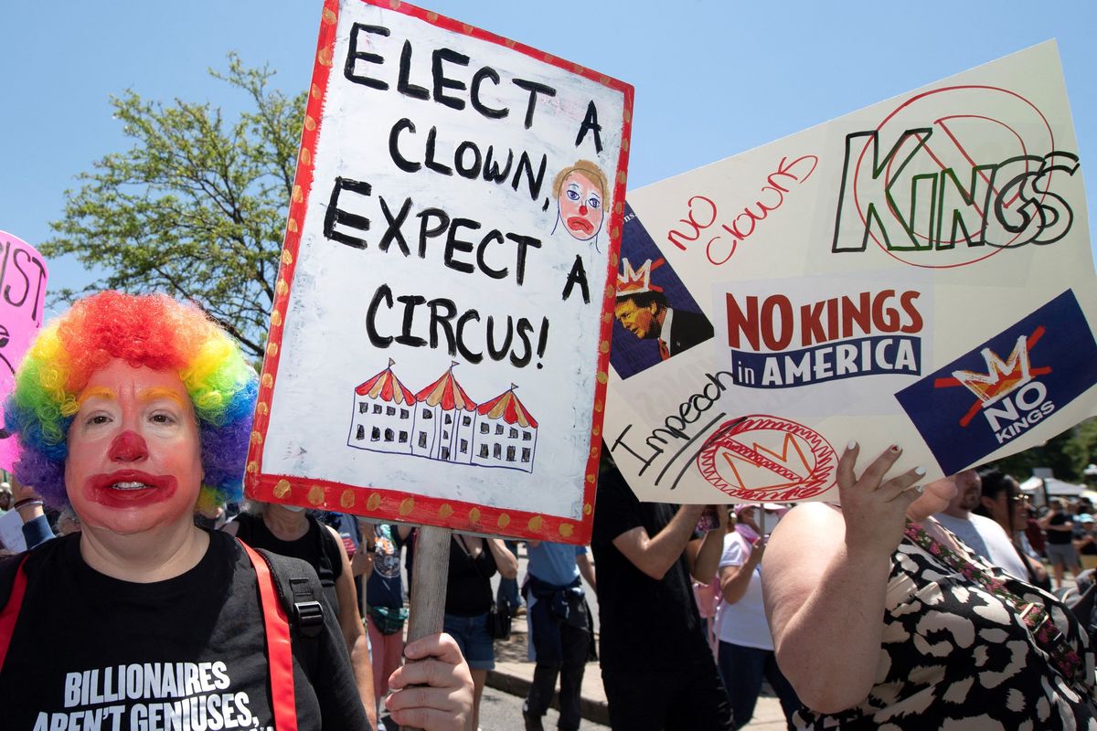 The 16 best signs that perfectly sum up 'No Kings' protesters' feelings ...