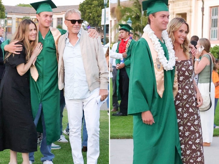 Kevin Costner, Christine Baumgartner Keep Their Distance At Son's ...