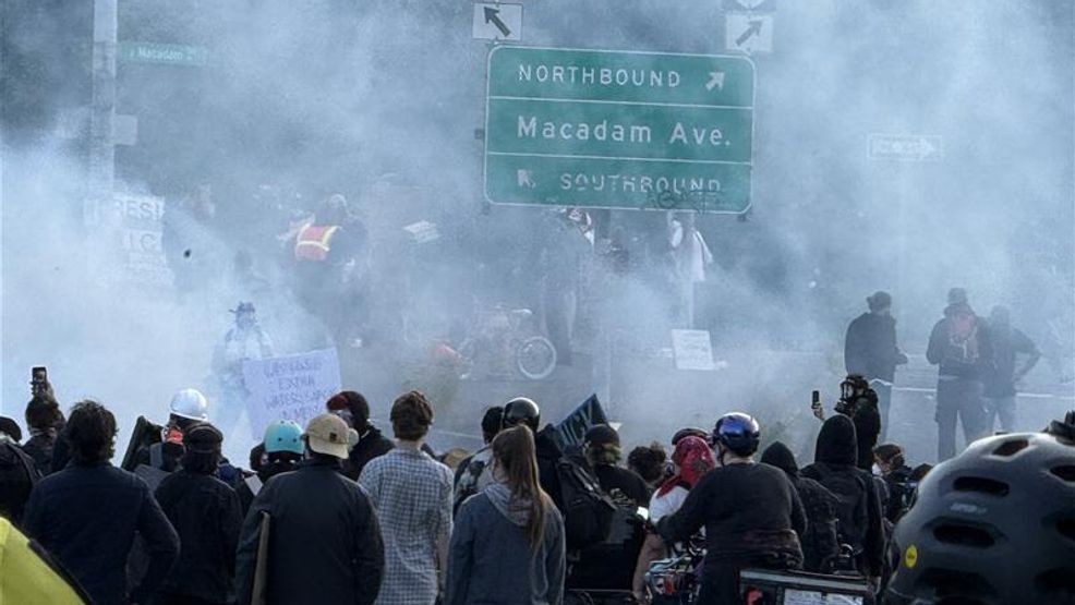 Portland Police declare protest outside ICE facility a riot